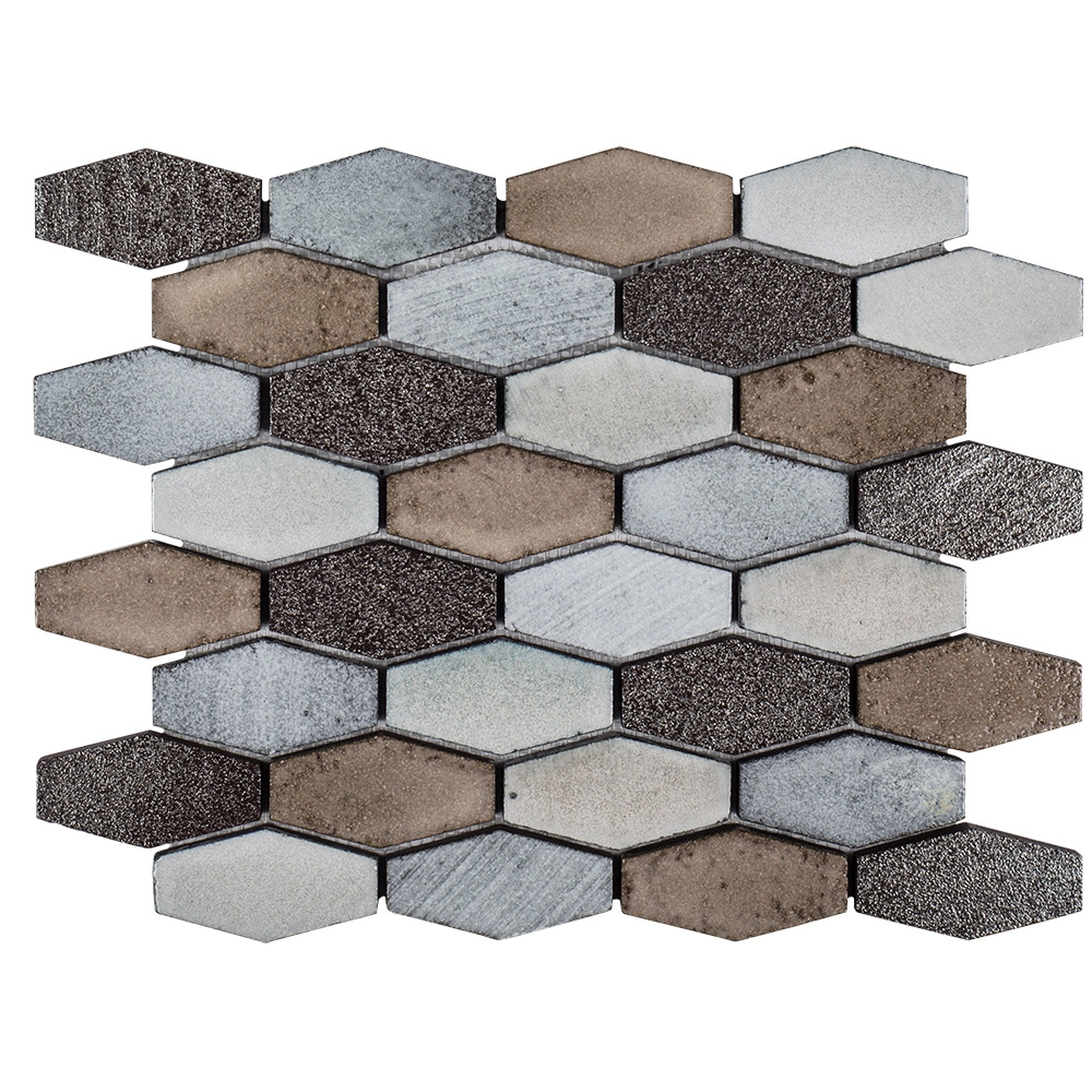 ASHLAND & HALSTED RECLAIMED MINI BRICK MOSAIC 5/8X3-3/8 GLOSS - Natural ...